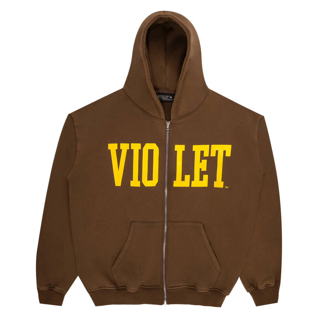 VIOLET x David Enth Zip Hoodie - Brown