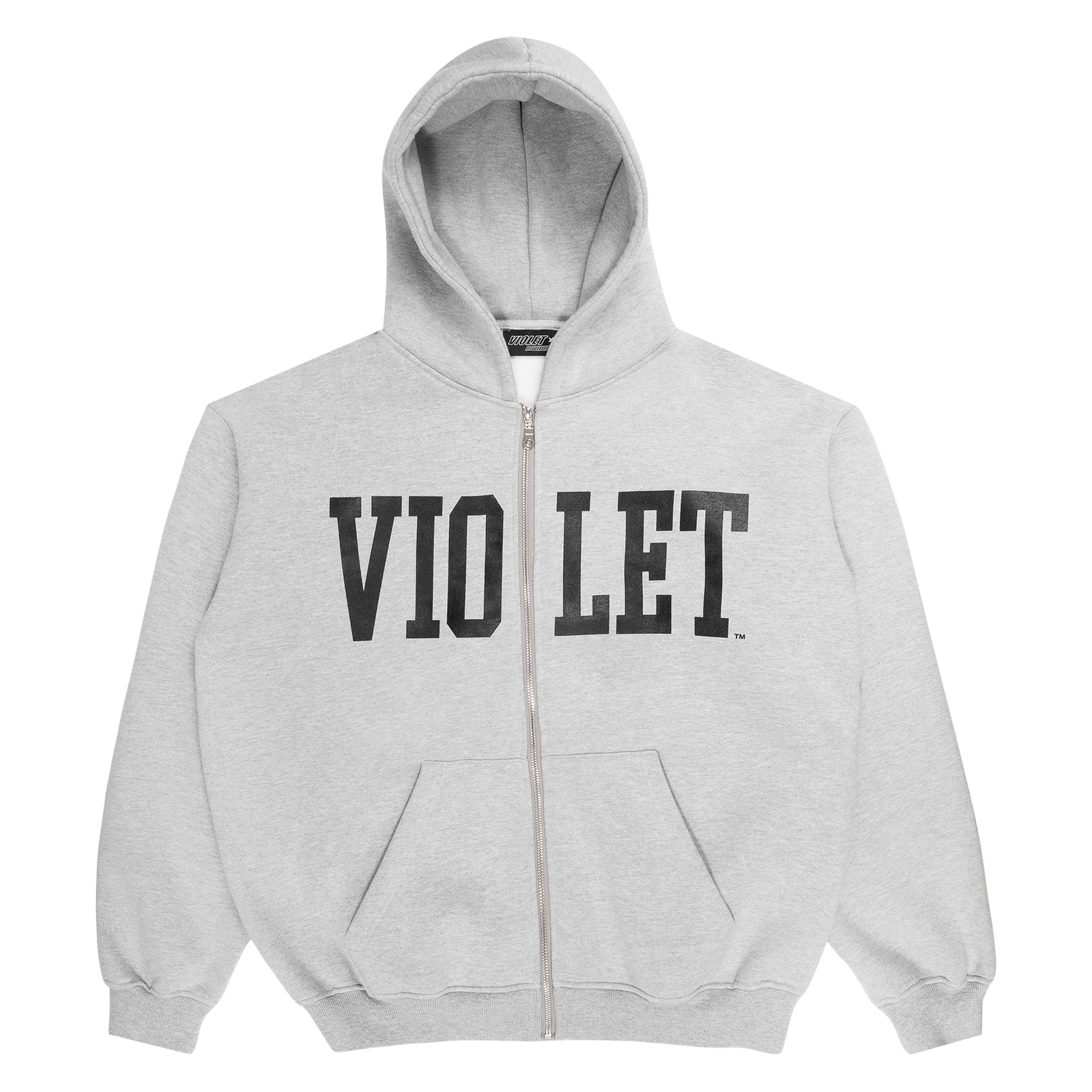 VIOLET x David Enth Zip Hoodie - Grey / Black